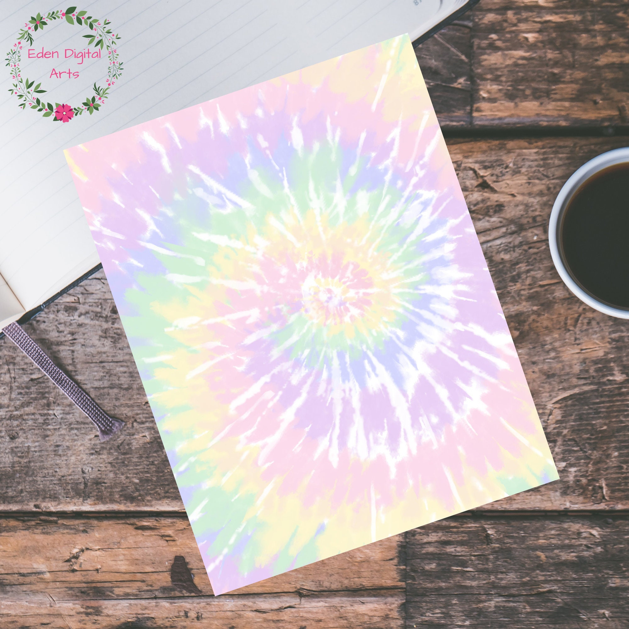 Rainbow Tie Dye Writing Paper Printable Stationary Lined and | Etsy