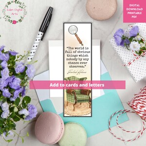 Sherlock Holmes Quotes Bookmarks, Watercolor Aesthetic Arthur Conan ...