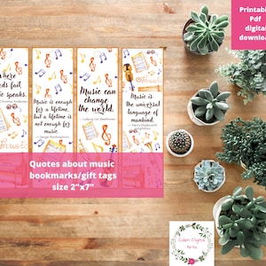 Famous Quotes About Music Bookmarks, Musical Inspirational Cards or ...