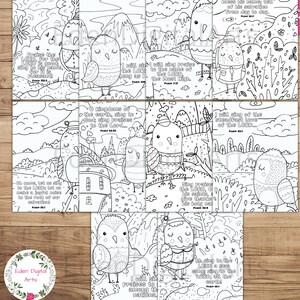 Psalms Bible Verses Doodle Coloring Pages With Cute Birds in the Garden ...