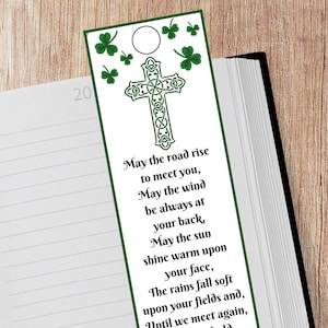 Old Irish Blessings Printable Bookmarks, Celtic Cross Prayer Blessing ...