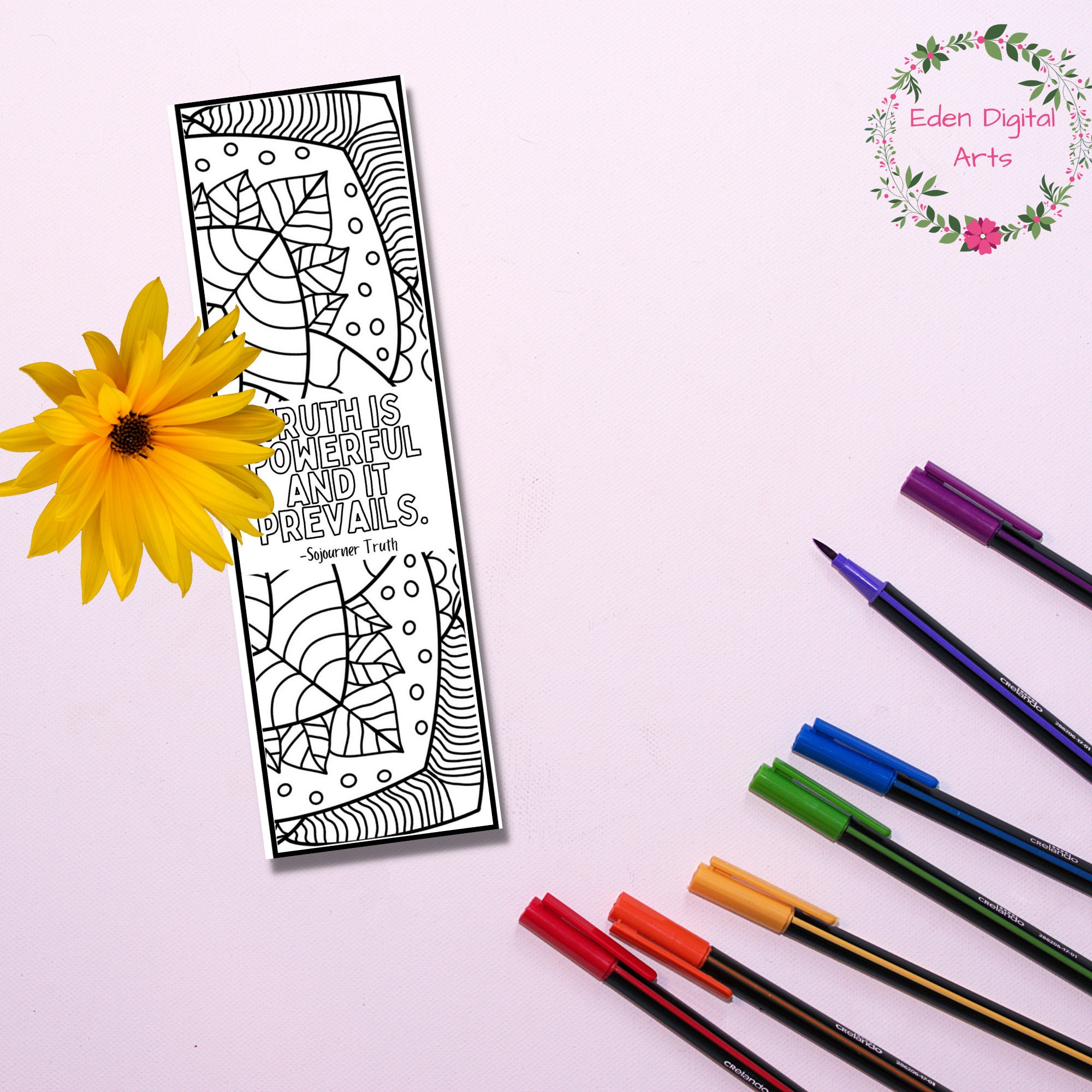 Harriet Tubman Quotes Coloring Bookmarks Printable Inspirational Black ...