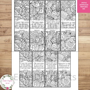 Michelangelo Art Quotes Coloring Bookmarks, Class Zen Doodle Relaxing ...