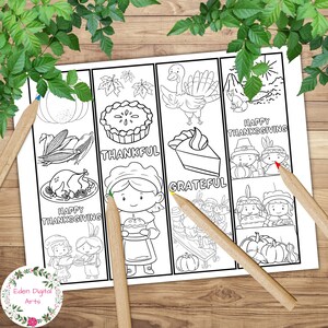 First Thanksgiving Coloring Bookmarks, Cute Native Americans & Pilgrims ...