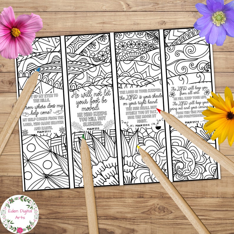 Psalm 121 Coloring Bible Verse Bookmarks ESV Scripture - Etsy
