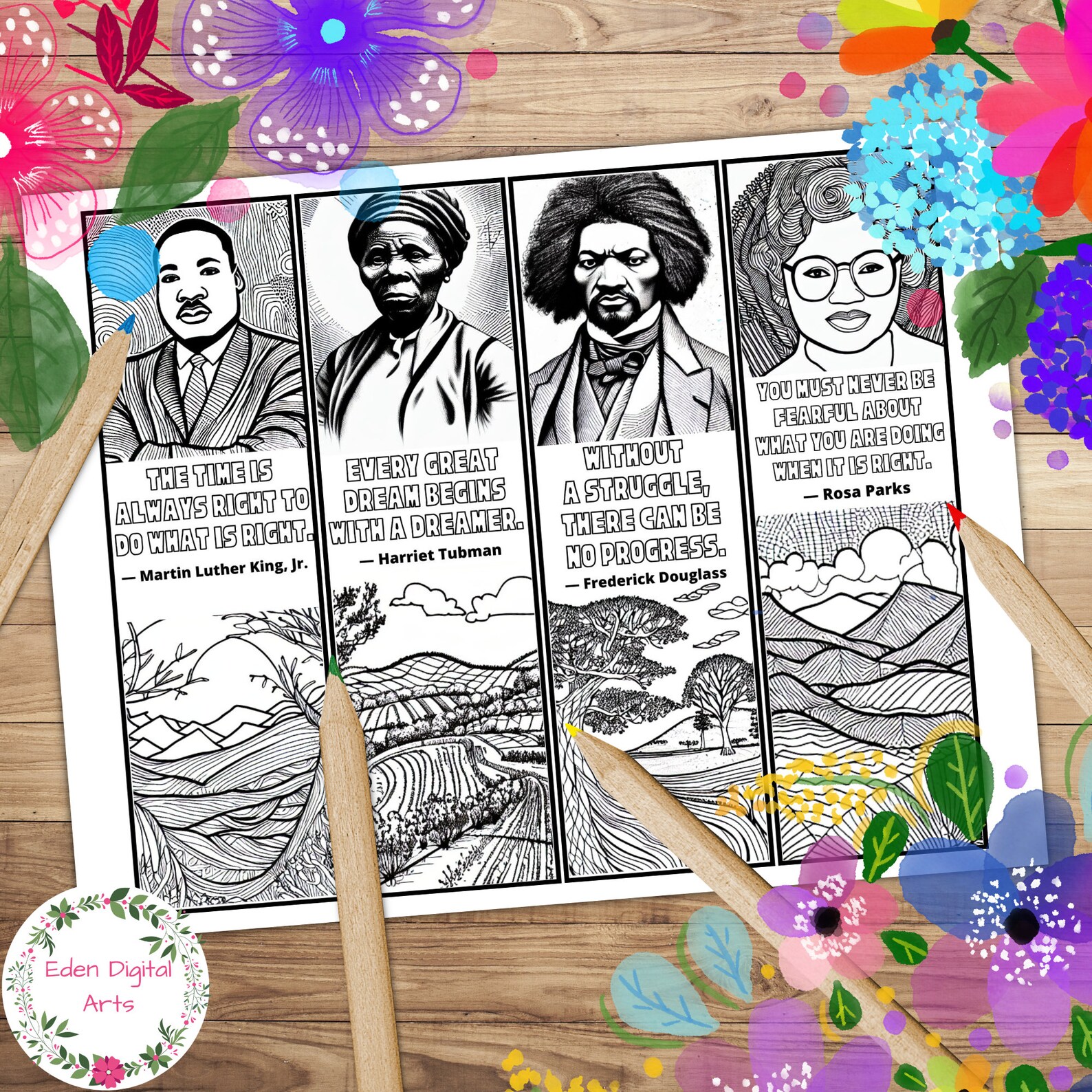 Black History Month Influential People Quotes Coloring Bookmarks ...