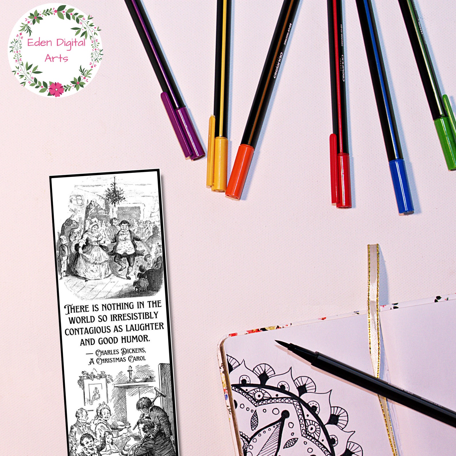 Christmas Carol Quotes Coloring Bookmarks Charles Dickens - Etsy