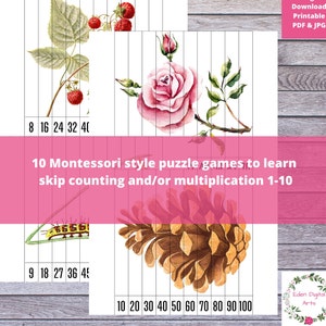 Nature Skip Counting Puzzle Games Printable Montessori, Charlotte Mason ...