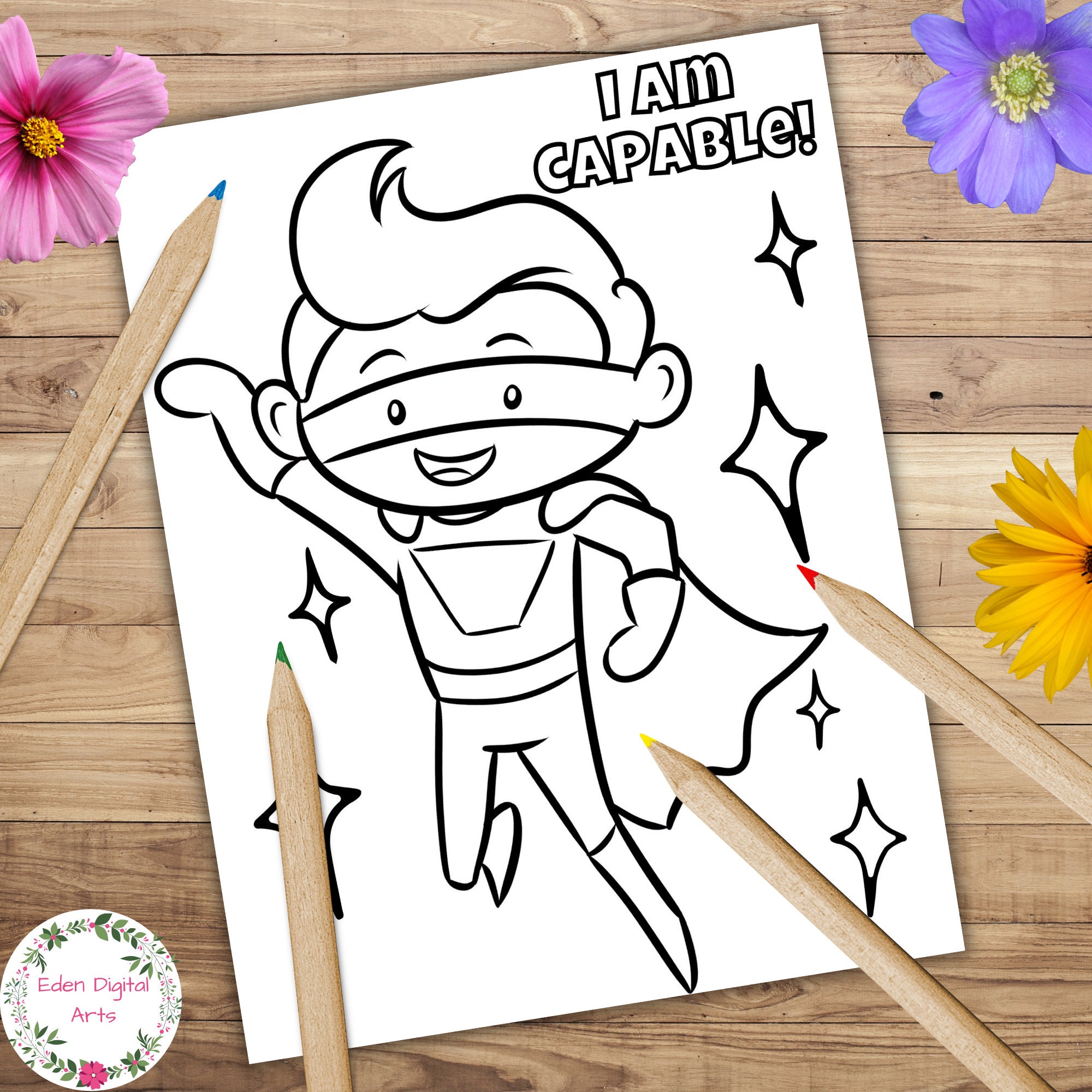 Superhero Growth Mindset Coloring Pages for Kids Self Esteem - Etsy ...