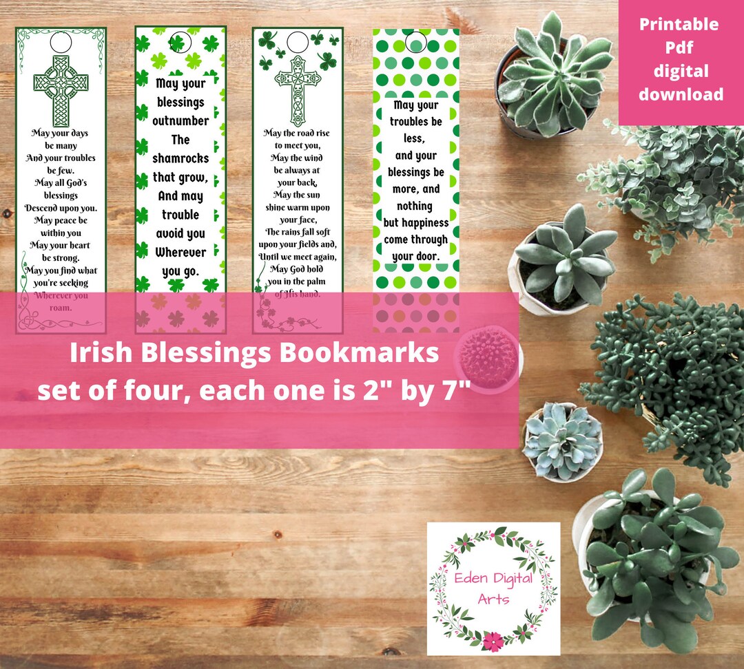 Old Irish Blessings Printable Bookmarks, Celtic Cross Prayer Blessing ...