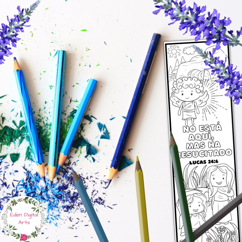 Color Your Bookmarks Spanish Easter Bible Verses for Kids, Cute Espanol ...