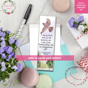 Jane Eyre Quotes Bookmarks Watercolor Charlotte Bronte Novel Fan ...