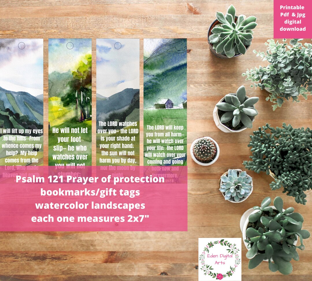 Psalm 121 Bookmarks Prayer of Protection and Blessings Cards Printable ...