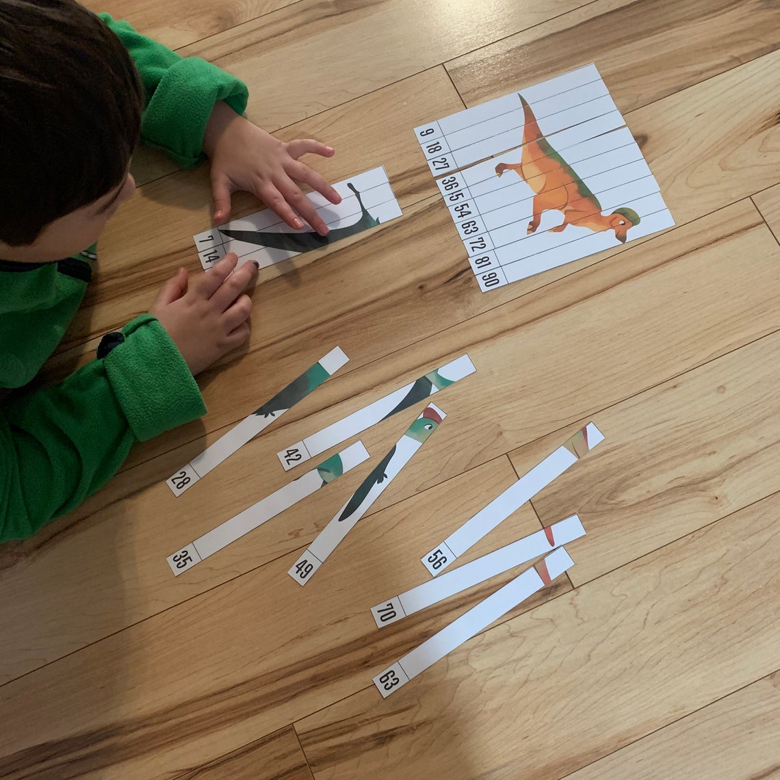 Dinosaurs Skip Counting Puzzle Games Printable Montessori | Etsy