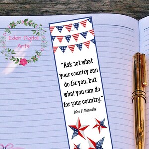 American Patriotic Bookmarks Gift Tags, Military Veteran Appreciation ...