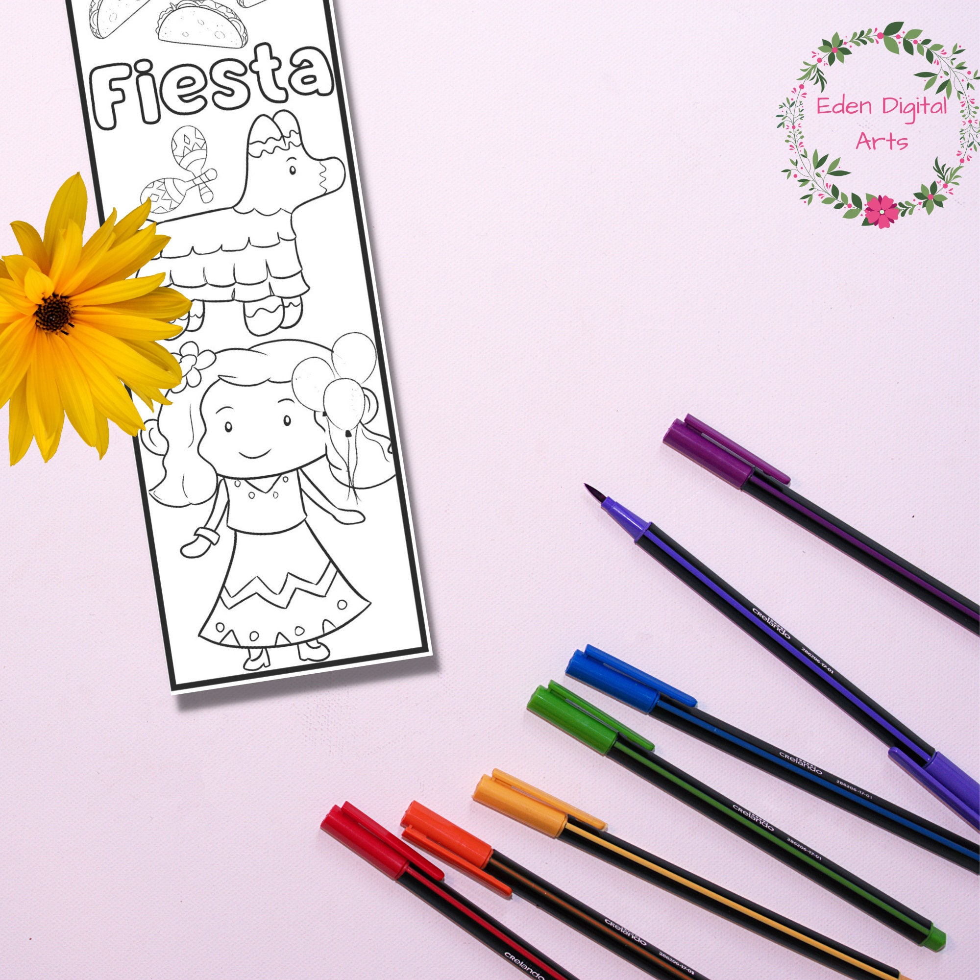 Fiesta Party Coloring Bookmarks Hispanic Heritage Mexico | Etsy