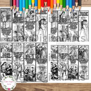 Funny Shakespearean Insults 8 Coloring Bookmarks Shakespeare Quotes ...