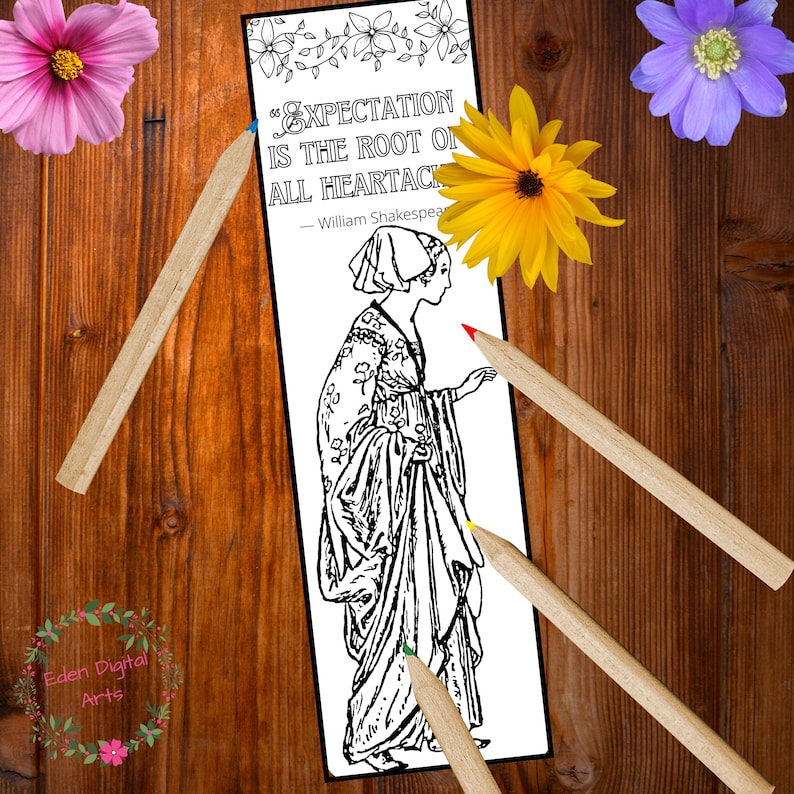 Shakespeare Quotes 8 Coloring Bookmarks Literary DIY Gift - Etsy