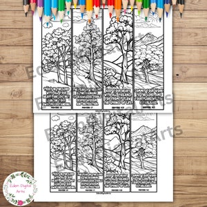 Proverbs Bible Verses Coloring Bookmarks Bible Class Activity Nature ...