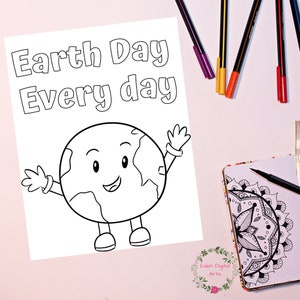 Ecology Earth Day Coloring Pages for Kids Printable Activity | Etsy