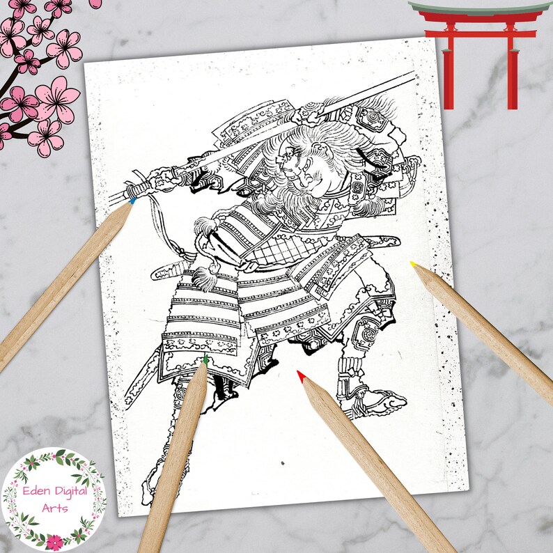 Hokusai Sketches 12 Coloring Pages Japanese Artist Study Art - Etsy