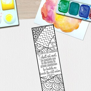 Psalm 23 Coloring Bible Verse Bookmarks, KJV Scripture Christian ...