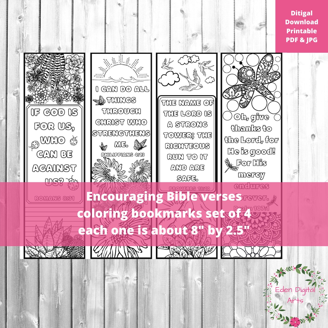 Coloring Bible Verses Bookmarks Printable Scripture Coloring - Etsy