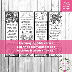 Coloring Bible Verses Bookmarks Printable, Scripture Coloring PDF Page ...