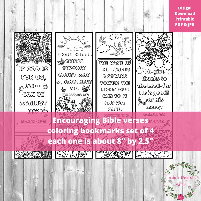 Coloring Bible Verses Bookmarks Printable Scripture Coloring - Etsy
