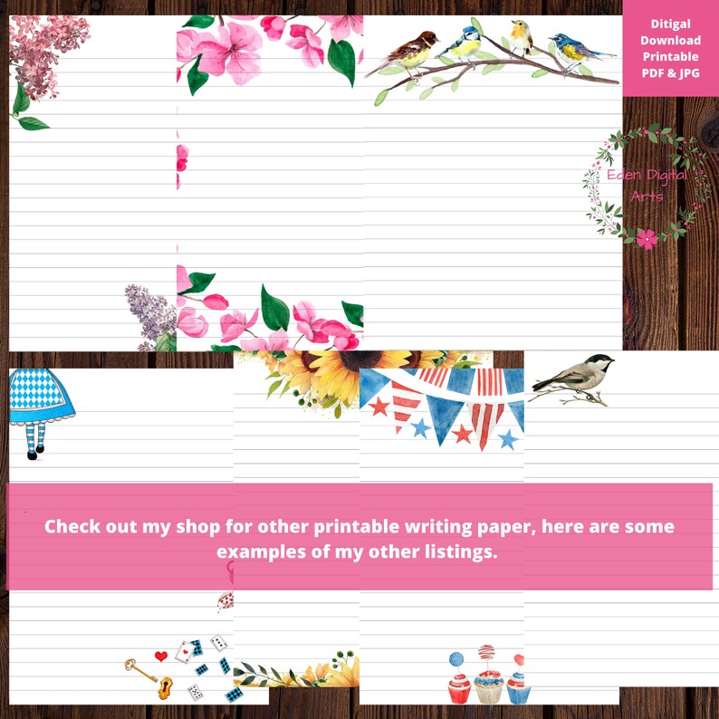 Rainbow Tie Dye Writing Paper Printable Stationary Lined and - Etsy