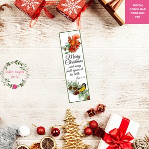 Christmas Bible Verse Bookmarks With Birds, Printable Scripture ...