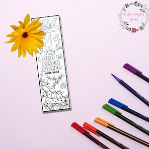 Color Your Bookmarks Easter Bible Verses for Kids, Christian Scripture ...