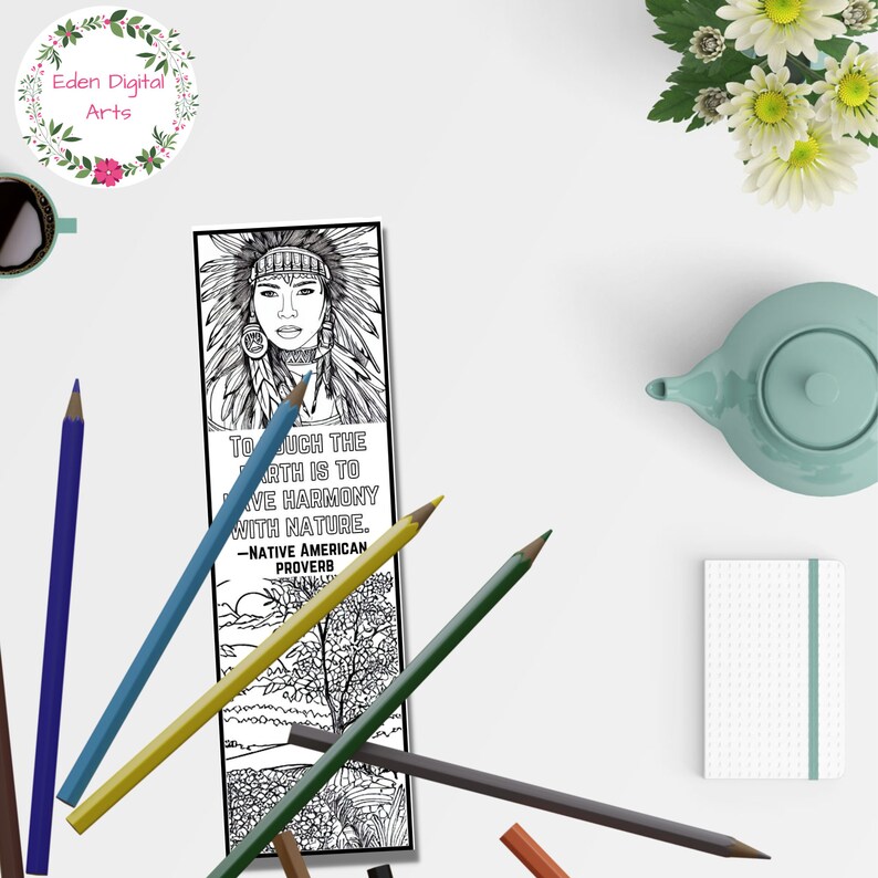 Native American Proverbs Coloring Bookmarks Nature Quotes Indigenous ...