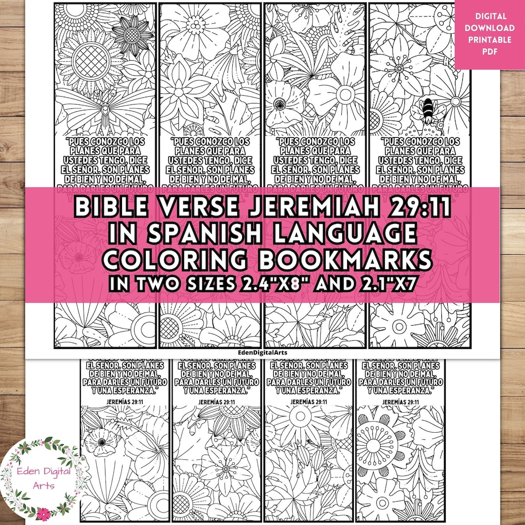 Spanish Language Jeremiah 29 11 Bible Verses Coloring Bookmarks En ...