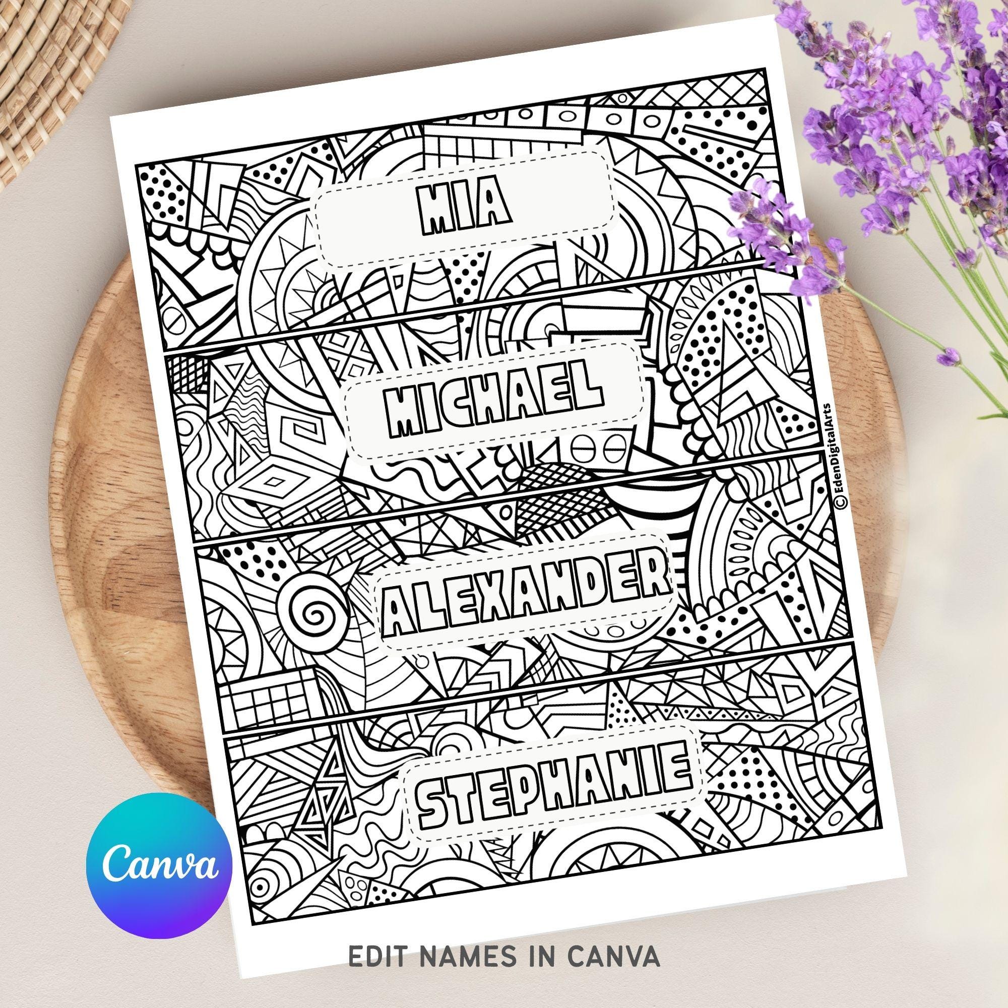Personalized Name Bookmarks to Color Editable Reward for Students ...