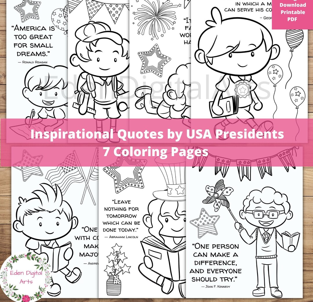 USA Patriotic Coloring Pages for Kids With US Presidents Inspirational ...