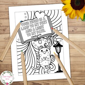 Fun Bible Verse Doodle Coloring Pages for Kids, Christian Scripture and ...