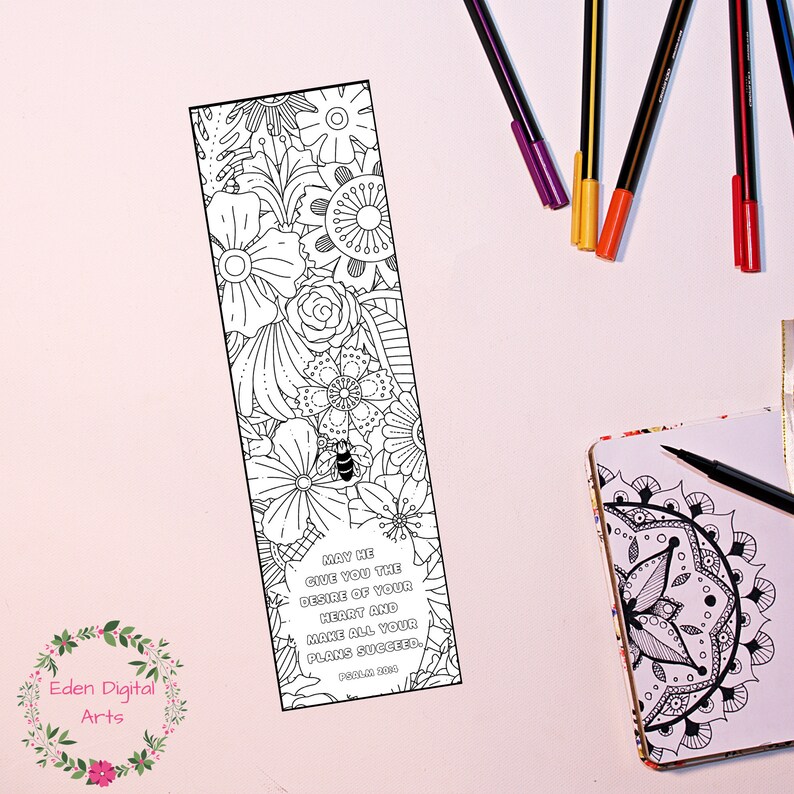 Floral Psalms Bible Verse Coloring Bookmarks Scripture - Etsy