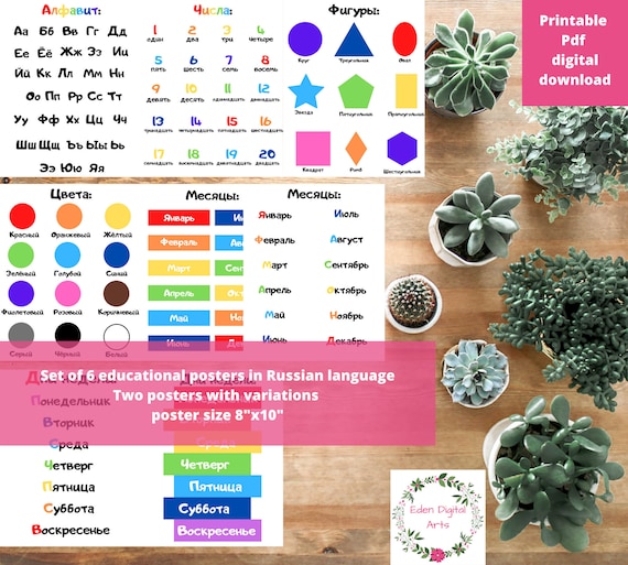 Educational Posters in Russian Language for Kids Printable | Etsy