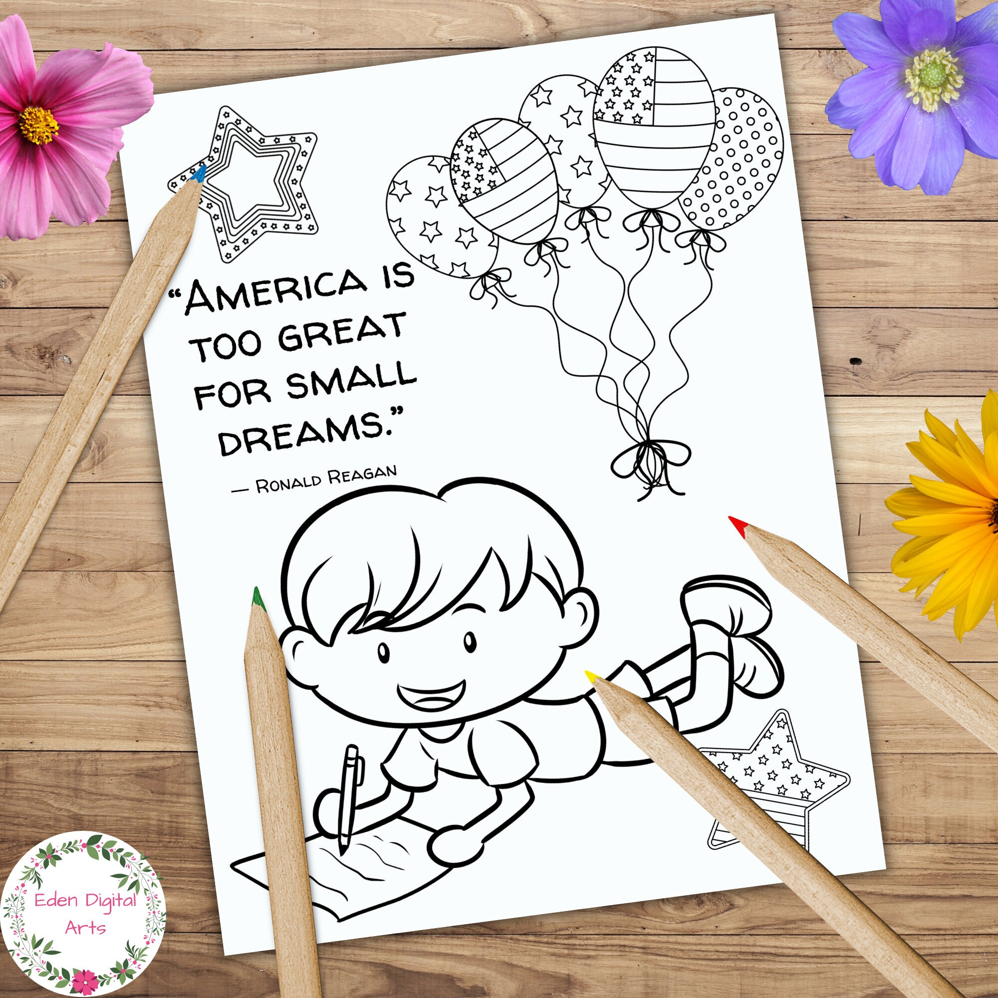 USA Patriotic Coloring Pages for Kids With US Presidents - Etsy Canada