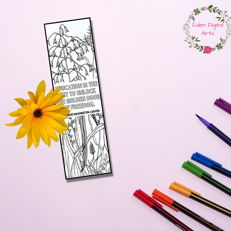 George Washington Carver Quotes Coloring Bookmarks | Etsy