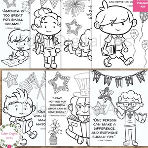 USA Patriotic Coloring Pages for Kids With US Presidents Inspirational ...