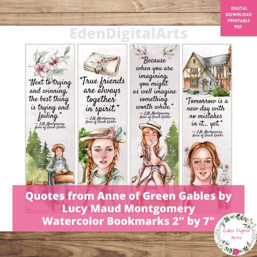 Anne of Green Gables Printable Bookmarks Kindred Spirits - Etsy Canada