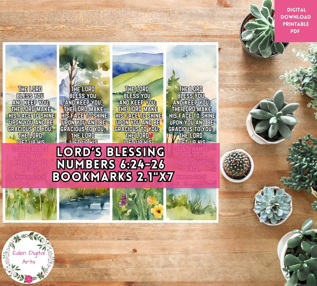 The Lord Bless You and Keep You Blessing Bible Verse Bookmarks ...