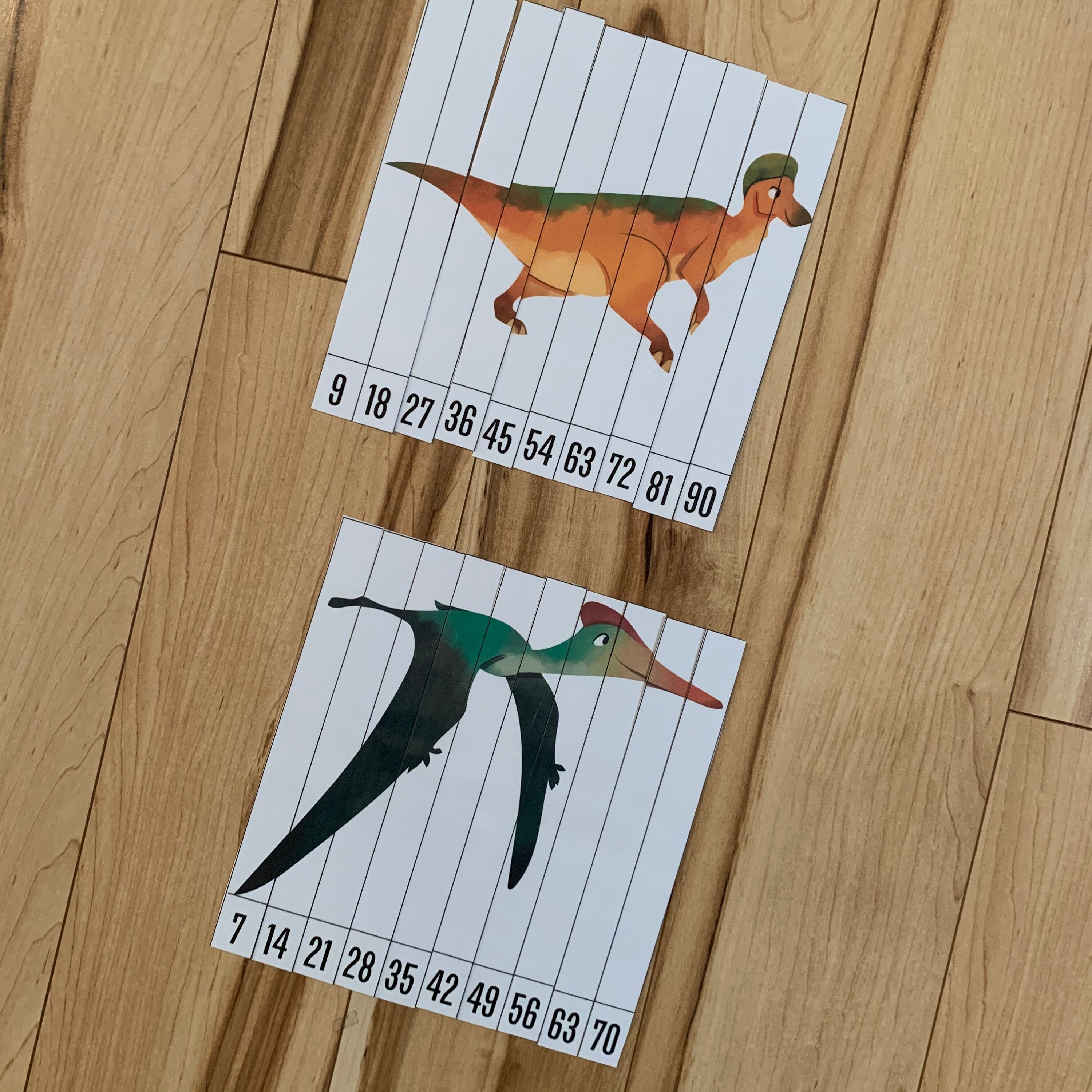 Dinosaurs Skip Counting Puzzle Games Printable Montessori | Etsy
