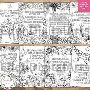 Spanish Language 20 Promises of God Bible Verse Coloring Pages, Espanol ...