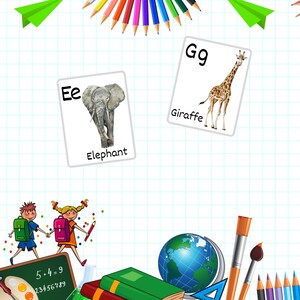 Watercolor Animal Alphabet Flashcards, Montessori Educational Printable ...