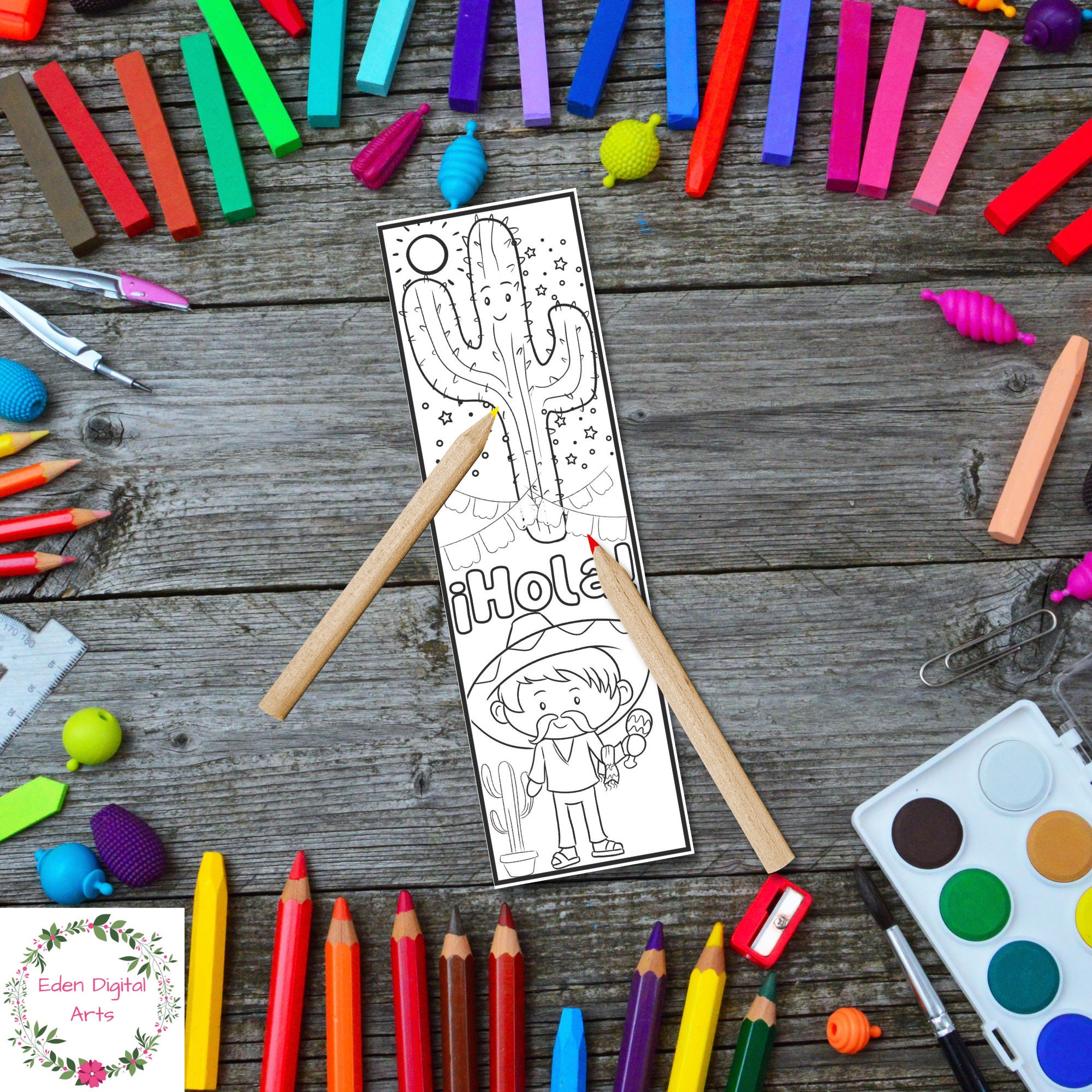 Fiesta Party Coloring Bookmarks Hispanic Heritage Mexico | Etsy