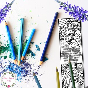 Helen Keller Quotes Coloring Bookmarks, Floral Doodles Colouring ...