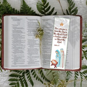 Christmas Nativity Scripture Bookmarks, Bible Verse DIY Gift Goodie Bag ...
